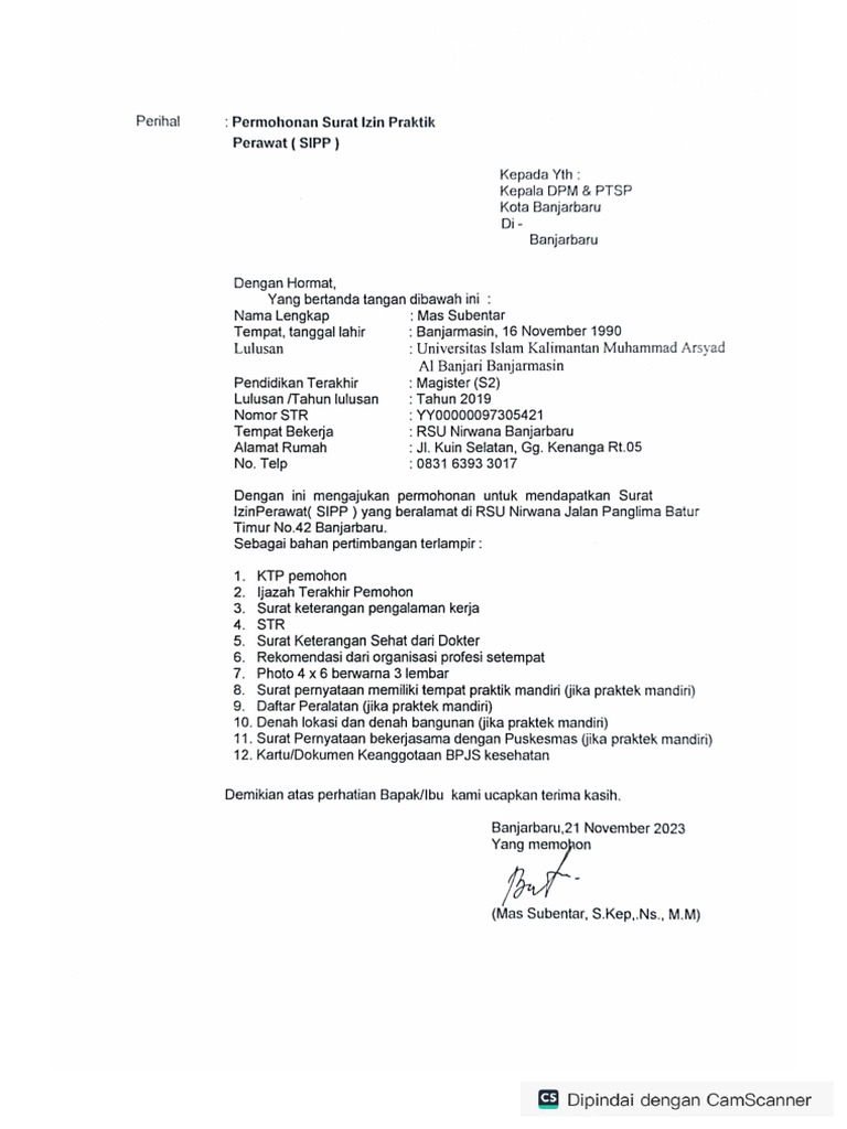 Permohonan SIP | PDF