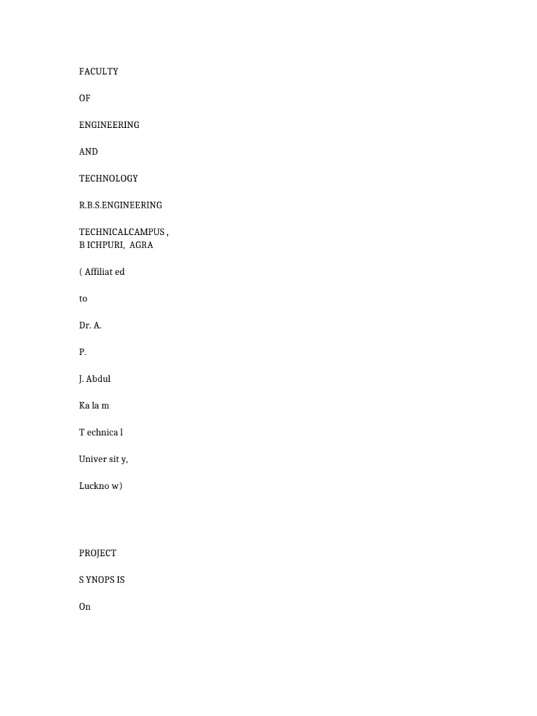 Modified Project Synopsis v2 | PDF