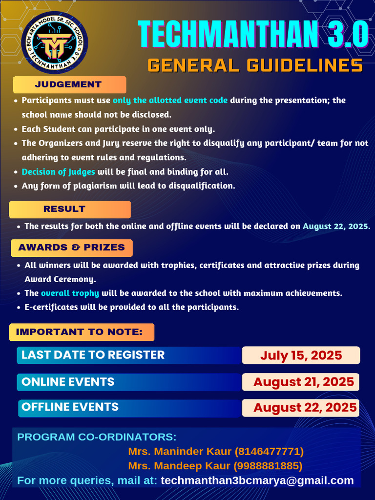 Techmanthan 3.0 Event Guidelines | PDF