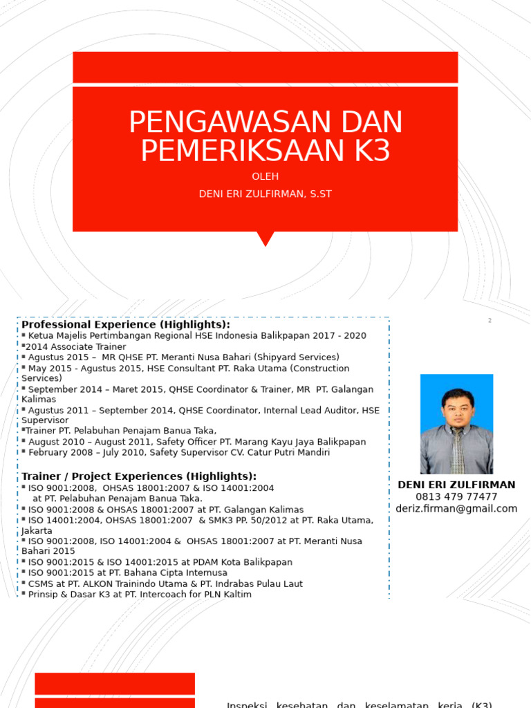 Pengawasan Dan Pemeriksaan k3 | PDF