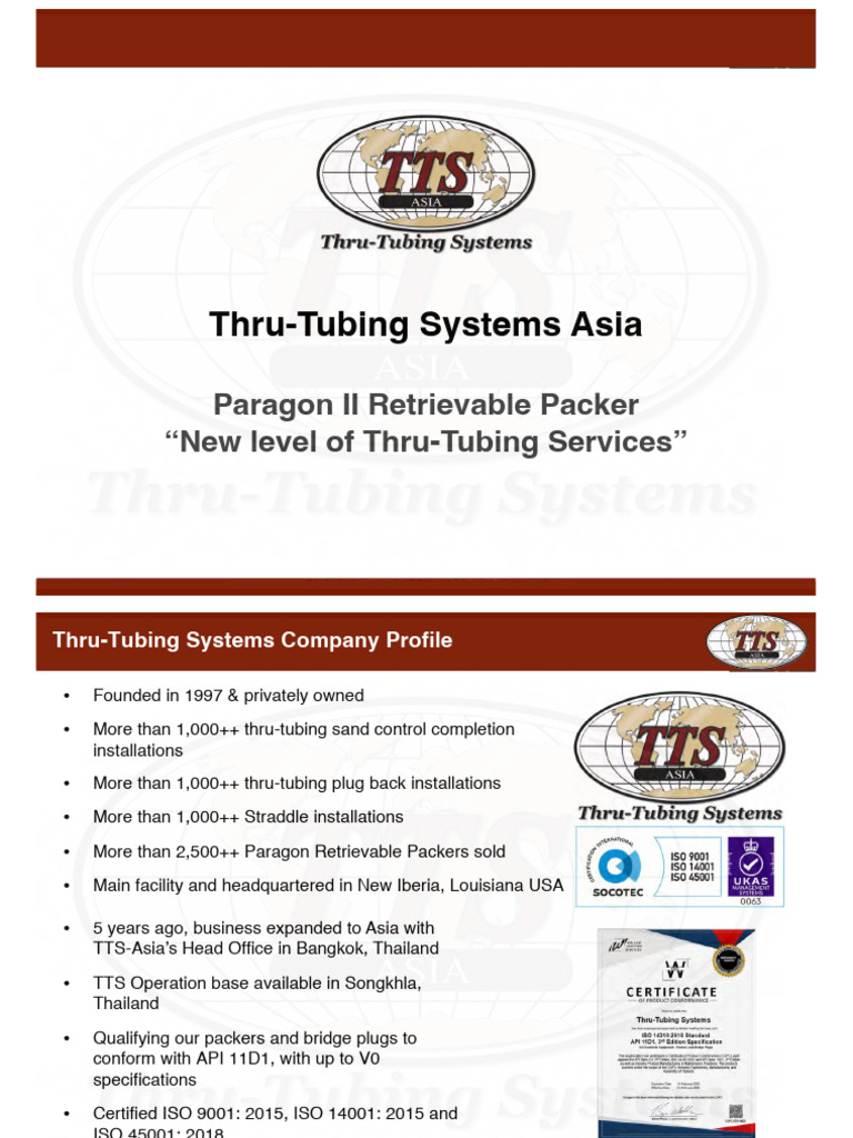 TTS - Introduction To TTS Paragon Retrievable Packer and Its ...