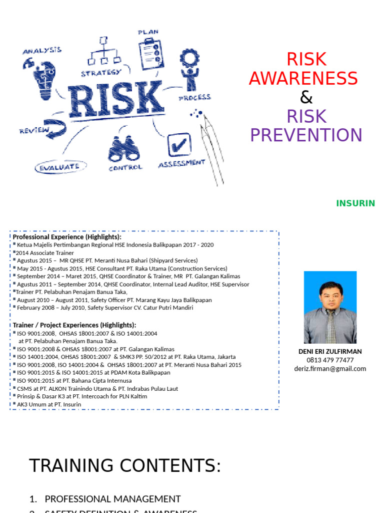 Risk Awareness & Prevention | PDF