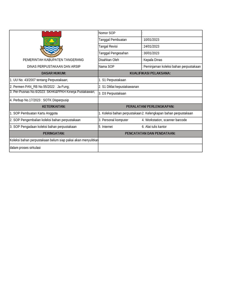 SOP_Peminjaman KBP | PDF