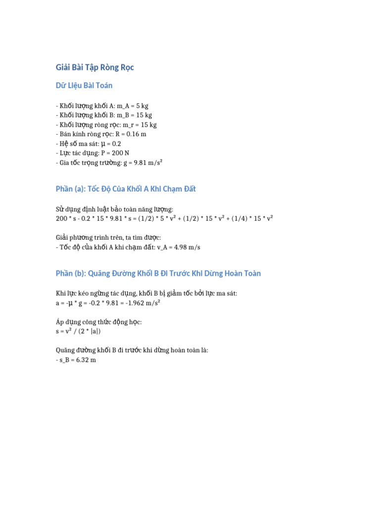 Bai Tap Rong Roc | PDF