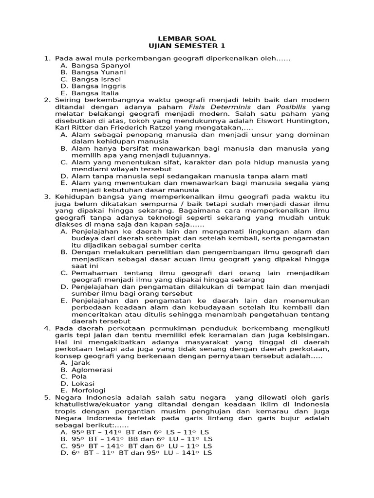 Lembar Soal Word | PDF