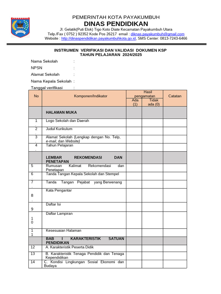 Instrumen Validasi KSP 2024 | PDF