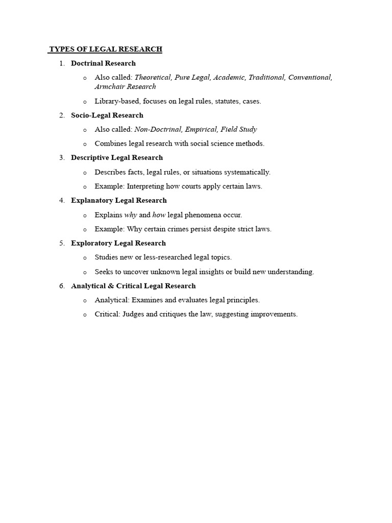 Types of Legal Research | PDF