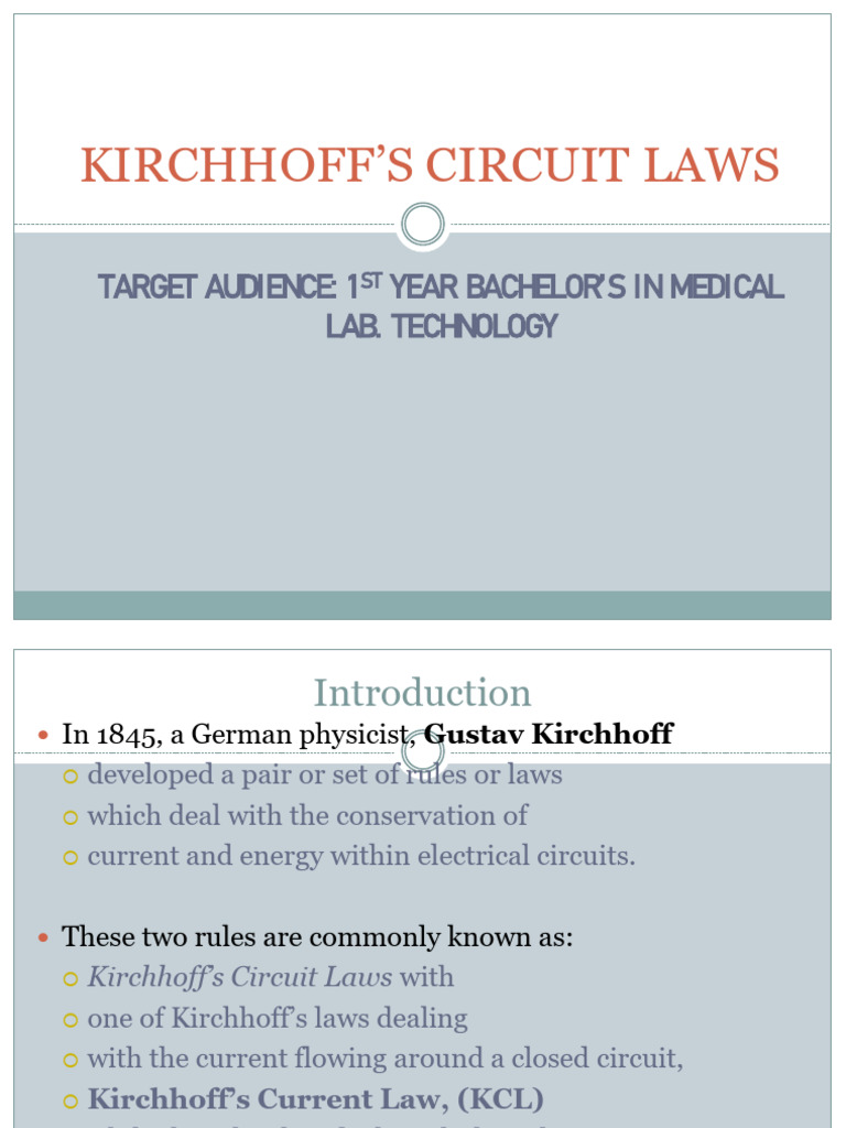 Kirchhoff's Circuit Laws Explained | PDF | Electrical Network | Voltage