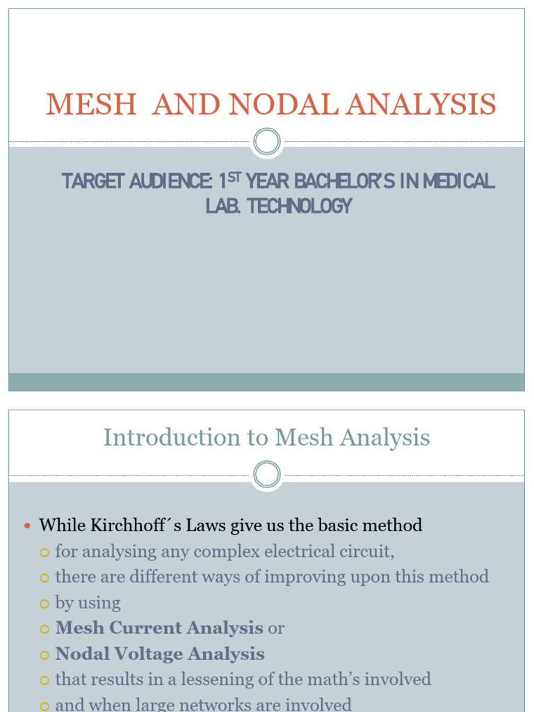L8 Mesh and Nodal Analysis | PDF | Electrical Network | Matrix (Mathematics)