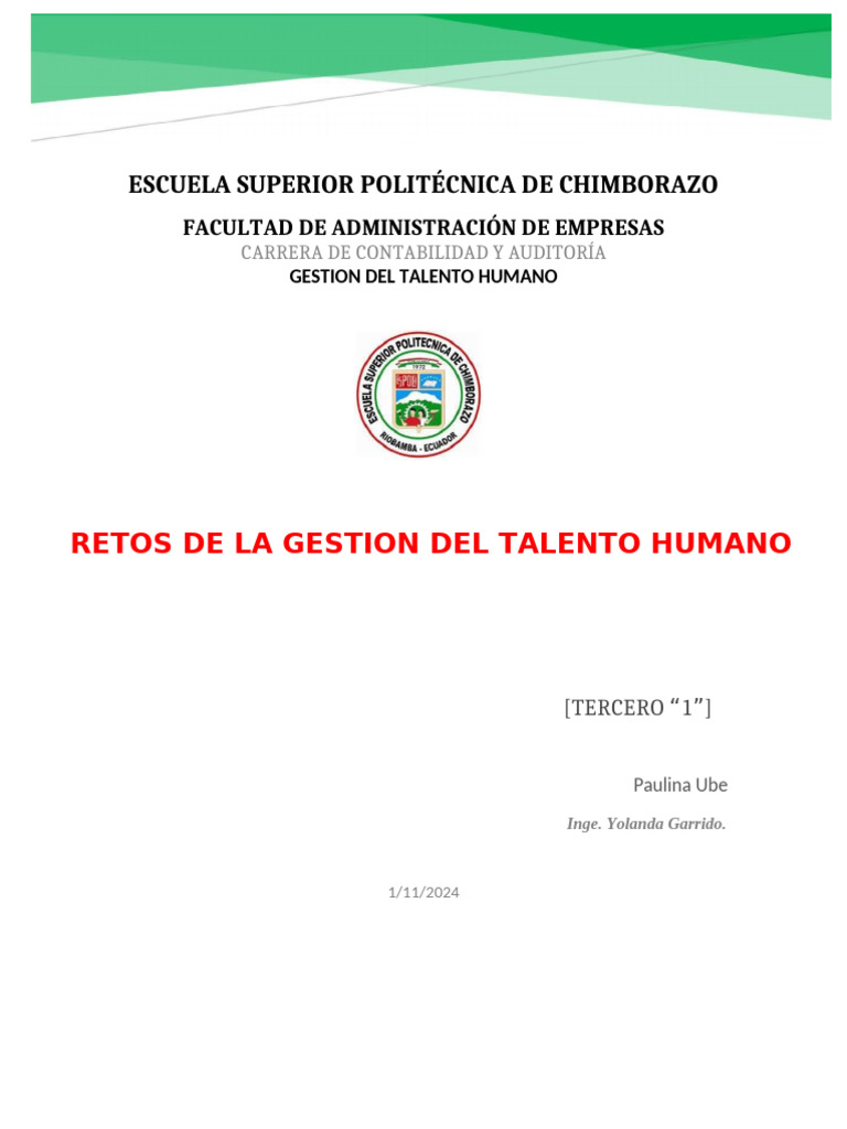 Retos de La GTH | PDF | Gestión del talento | Gestión de recursos humanos