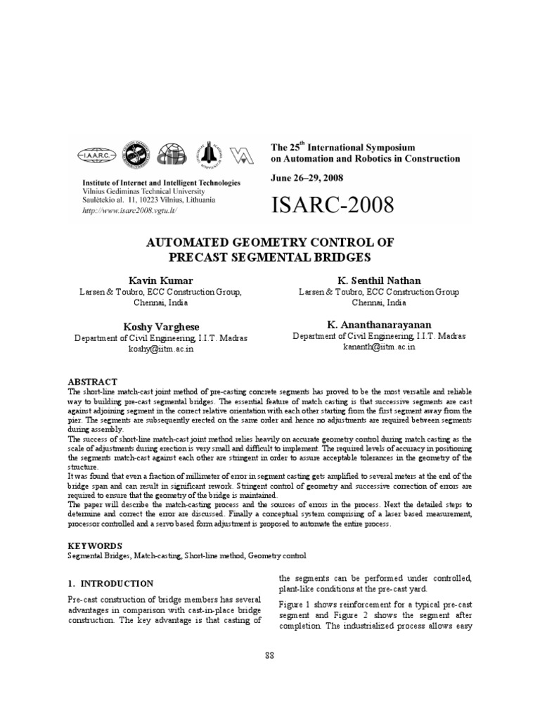 Automated Geometry Control For Segmental Bridges | PDF | Surveying ...