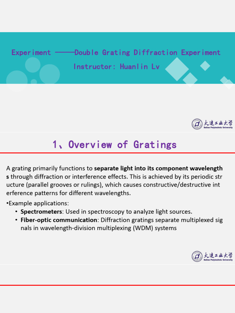 PPT-Double Grating Diffraction Experiment | PDF | Diffraction ...