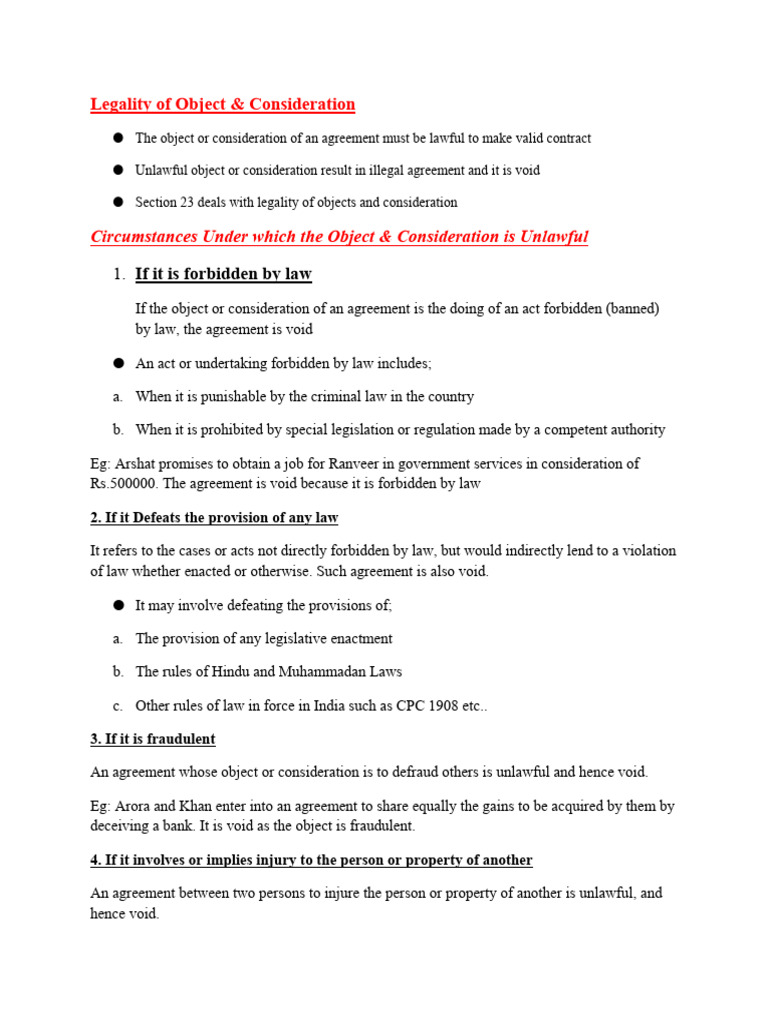 Unit 1 Part2 | PDF | Restraint Of Trade | Consideration