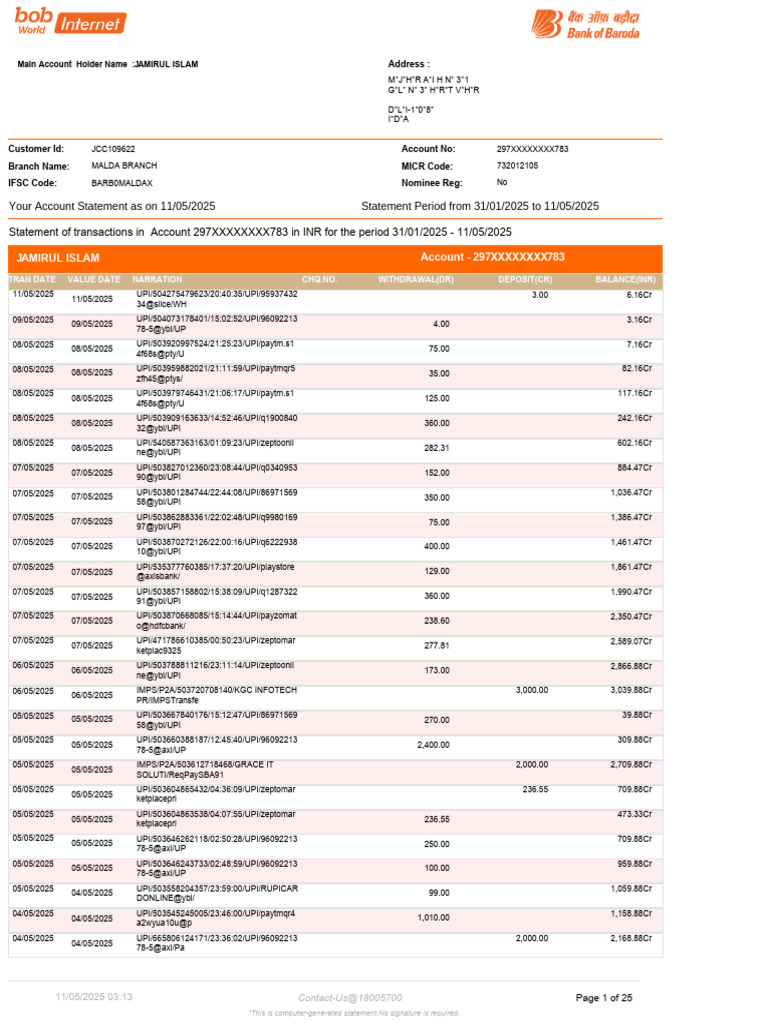 OpTransactionHistoryLI8 11-05-2025 | PDF | Information Technology | Service Industries
