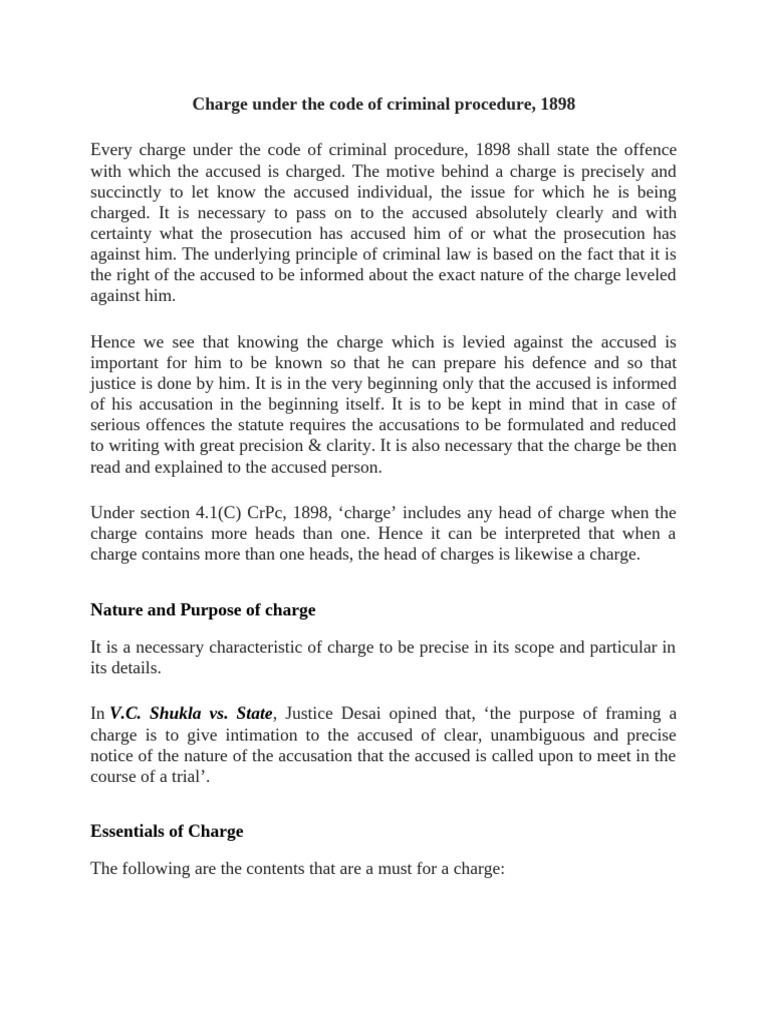 Charge Under CRPC Final | PDF | Crimes | Crime & Violence