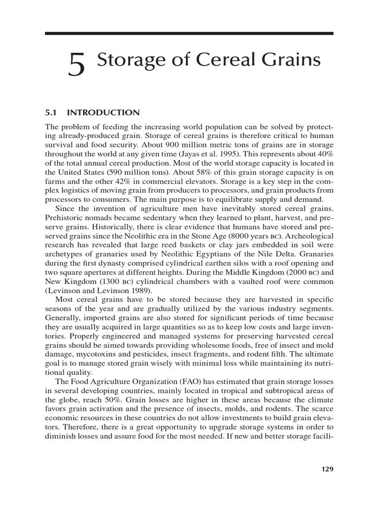 Chapter 5 - Cereal Science | PDF | Cereals | Humidity