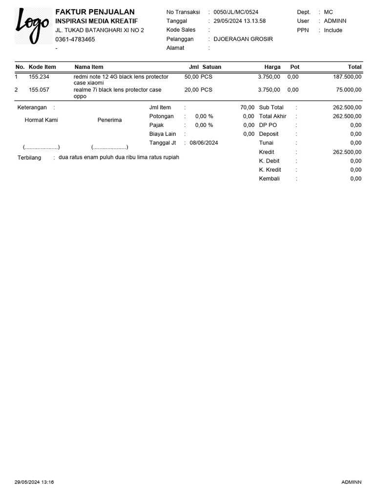 Nota Djoeragan 2905 | PDF