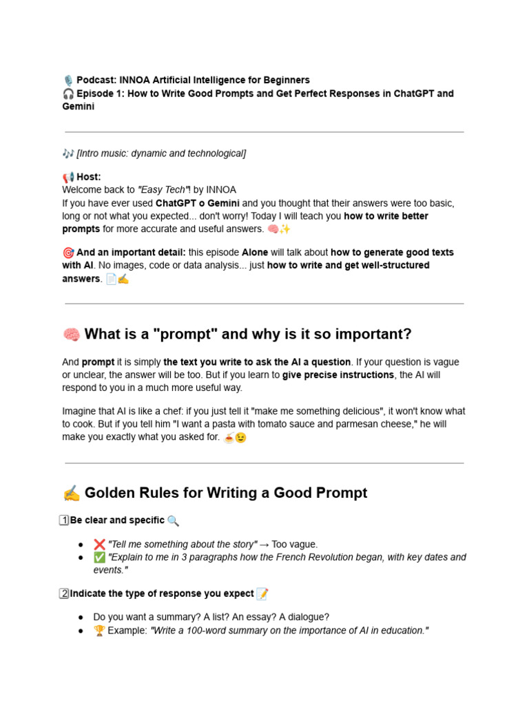 Mastering AI Prompts for ChatGPT & Gemini | PDF | Artificial ...