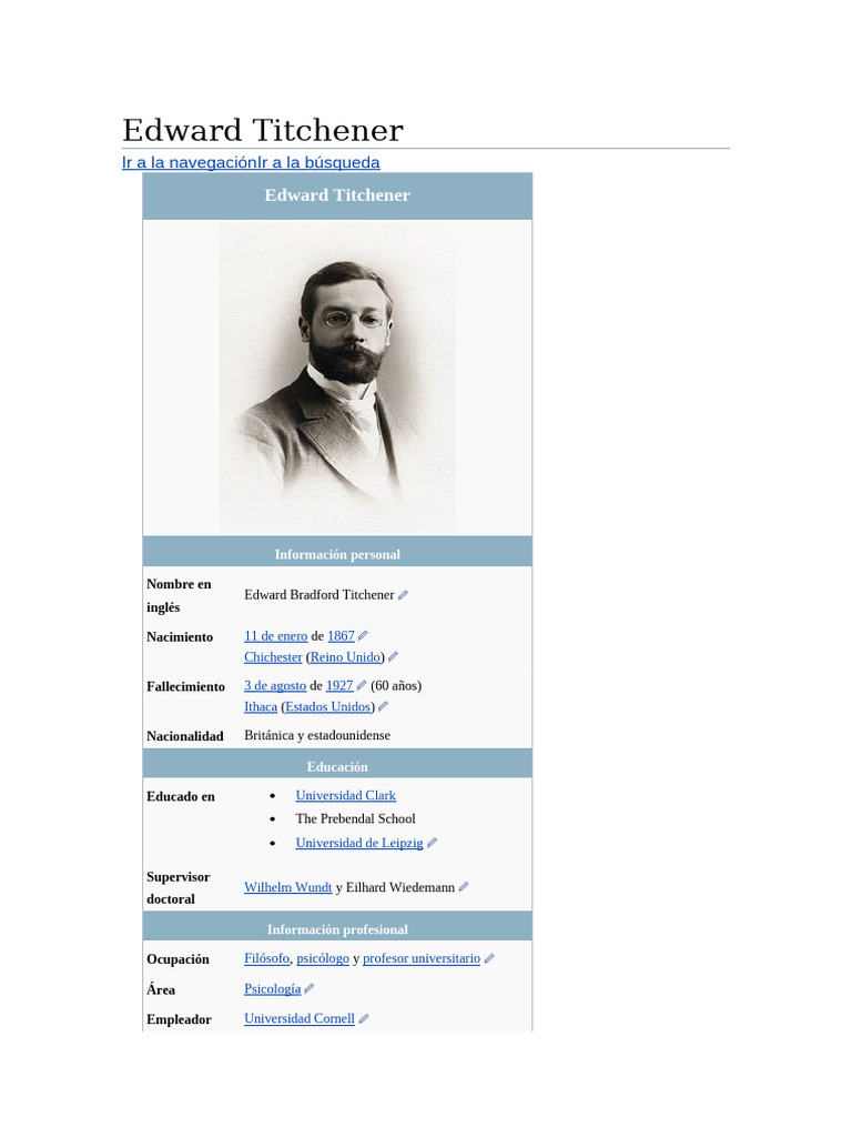 Edward Titchener | PDF | Sicología