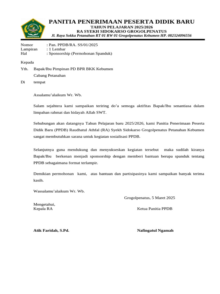 Surat Ke BKK 2025 | PDF