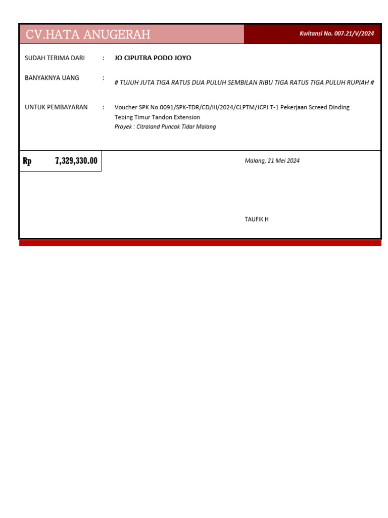 007 JCPJ - Pekerjaan Screed Dinding Tebing Timur Tandon Extension - Citraland Puncak Tidar MLG T ...