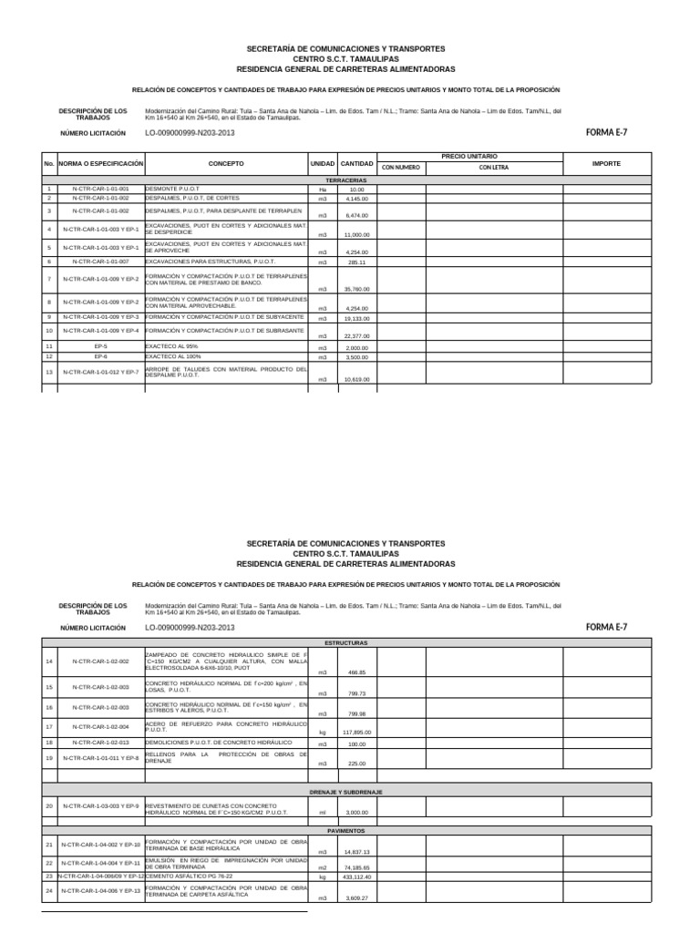 5 Forma E-7 N-203-2013 | PDF | Hormigón | Construyendo tecnología