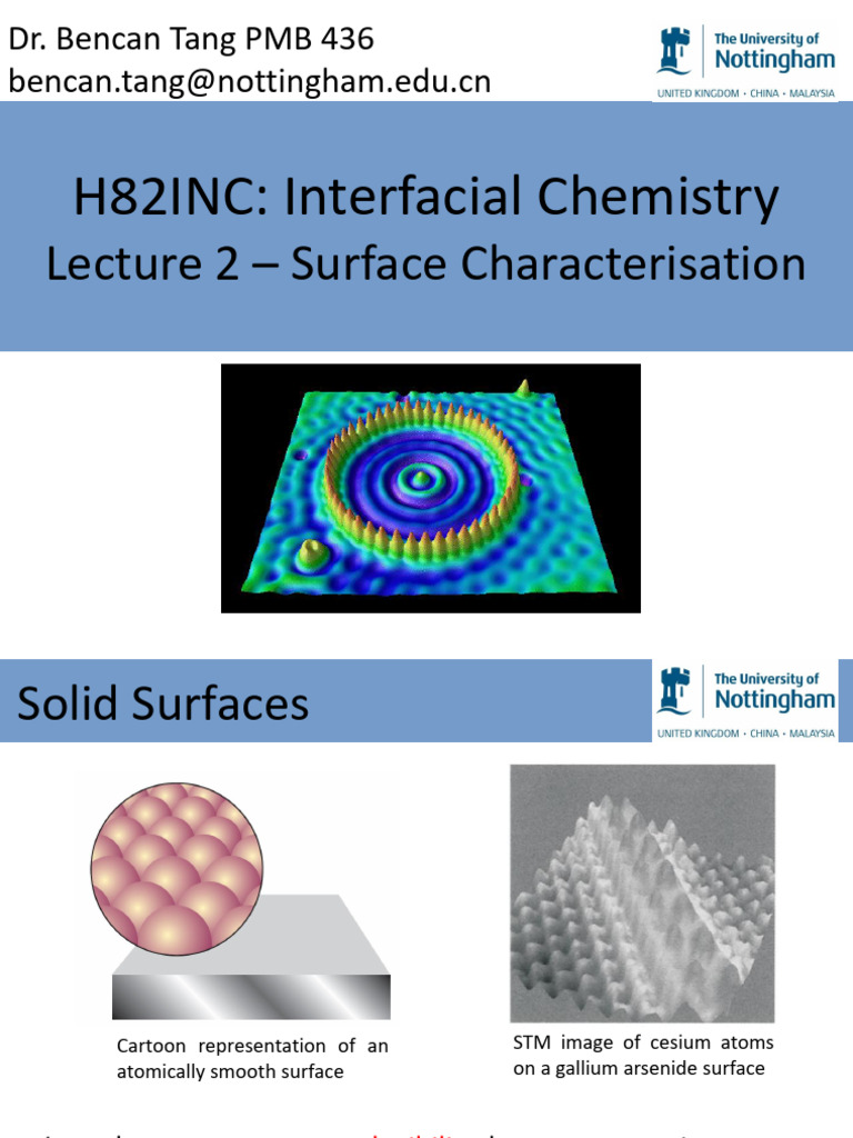 Lecture 2A Â Surface Characterisation - Slides | PDF | Crystal ...