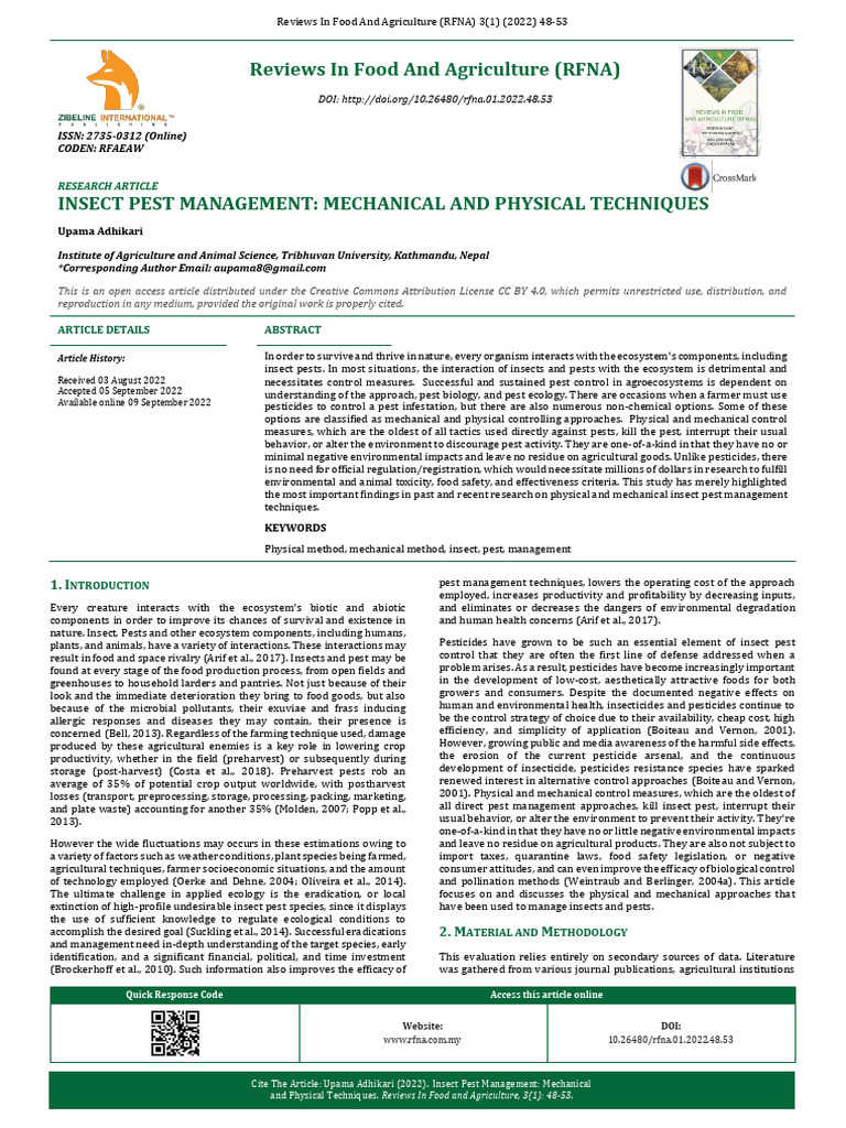 Insect Pest Management Mechanical and Physical Tec | PDF | Pest ...
