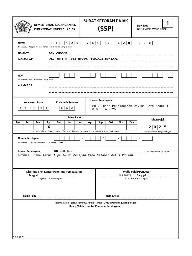 SSP Pajak PPH 23 Rev Peta | PDF