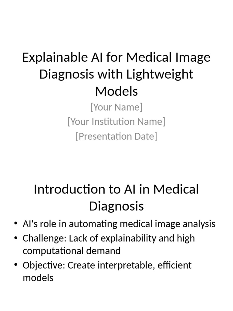 Explainable AI Medical Image | PDF