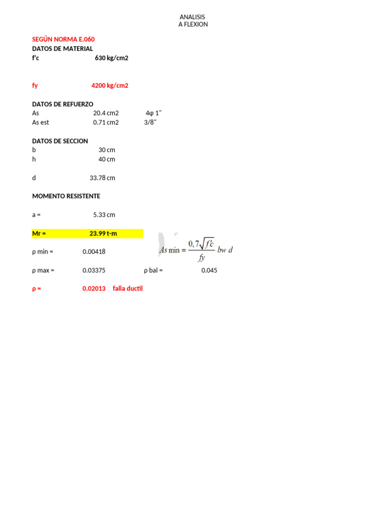 Diseño Por Flexion Momento Resistente | PDF