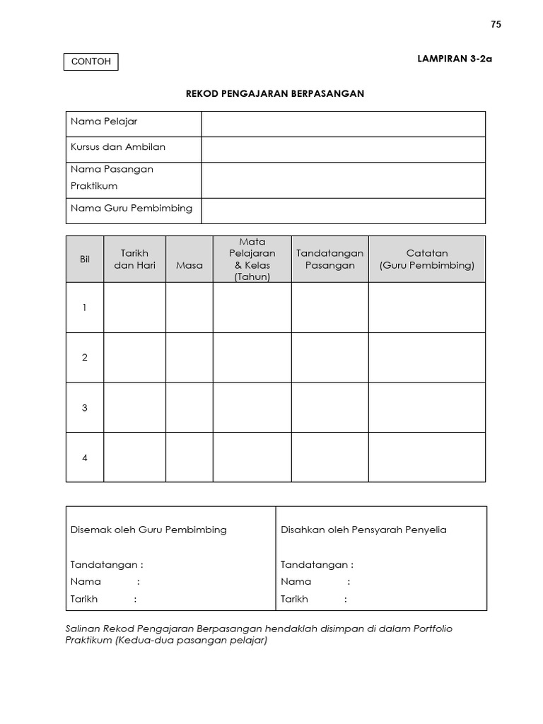 Rekod Pengajaran Berpasangan | PDF