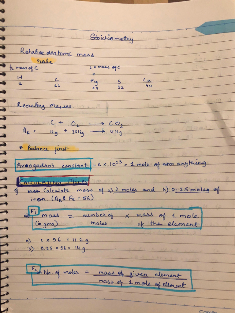 CHEMISTRY Notes Igcse Handwritten | PDF