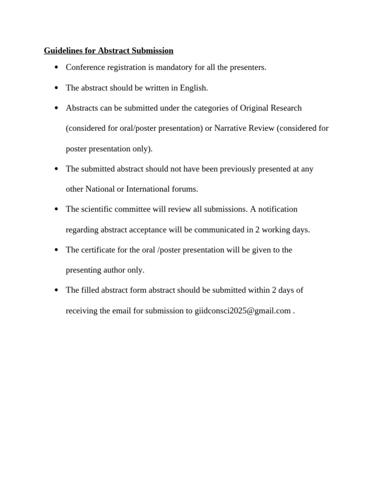 Guideline For Abstract Submission | PDF