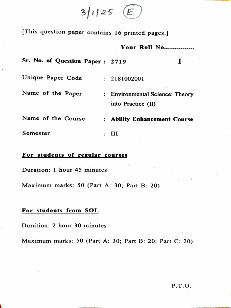 Aec Evs-II Sem IV 03.01.2025 Evening | PDF | Conservation Biology | Habitat Destruction