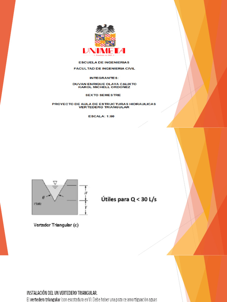 Presentacion Del Vertedero Triangular | PDF