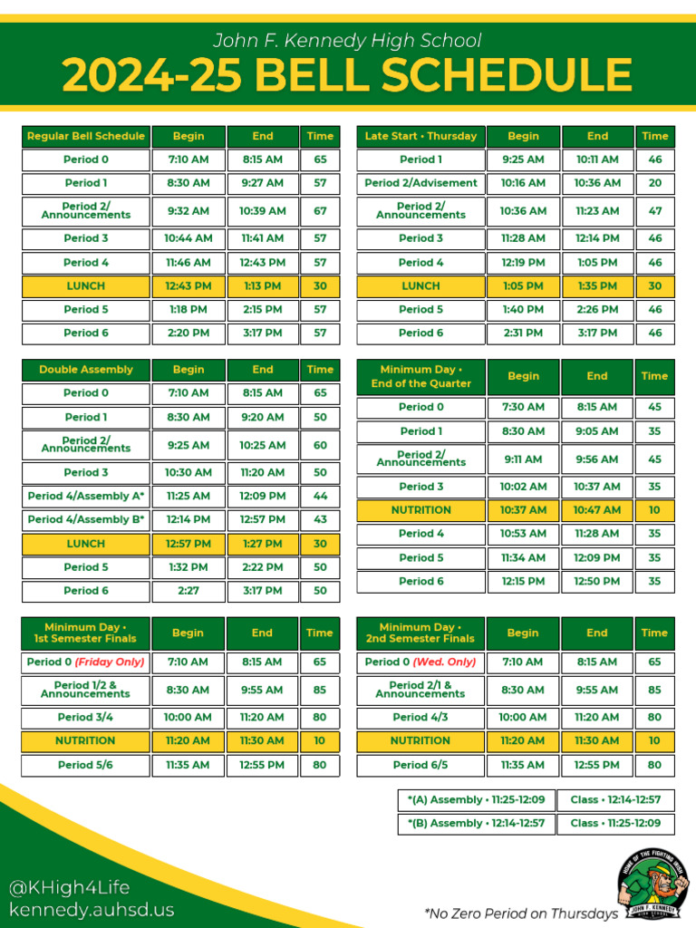 Bullard High School 24-25 Bell Schedule | PDF