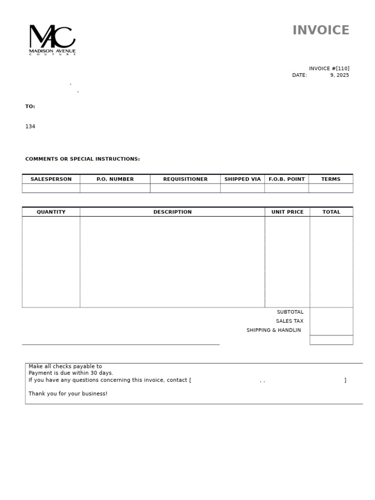 Invoiceberry Invoice Template | PDF