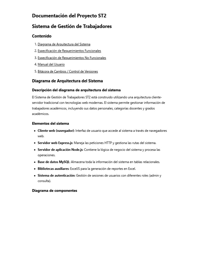 Documentación Del Proyecto ST2 - Sistema de Gestión de Trabajadores ...