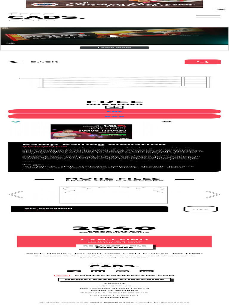 Ramp Railing Elevation Free Cads | PDF