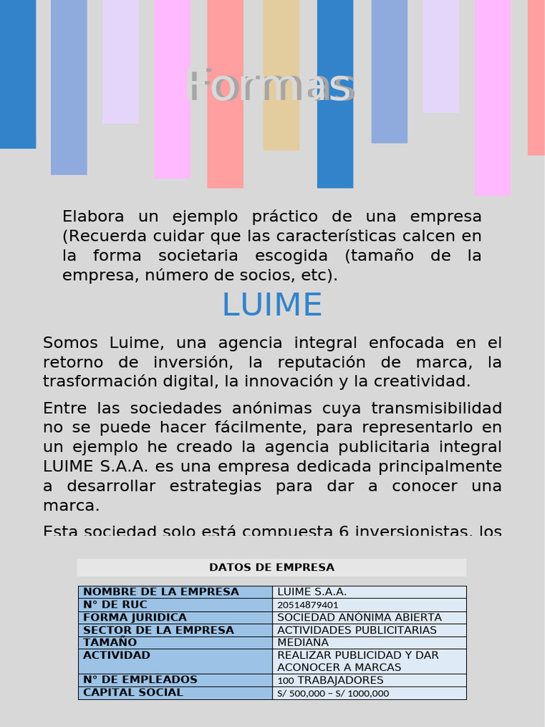 Semana 6 - Tema 1 - Tarea - Formas Societarias | PDF