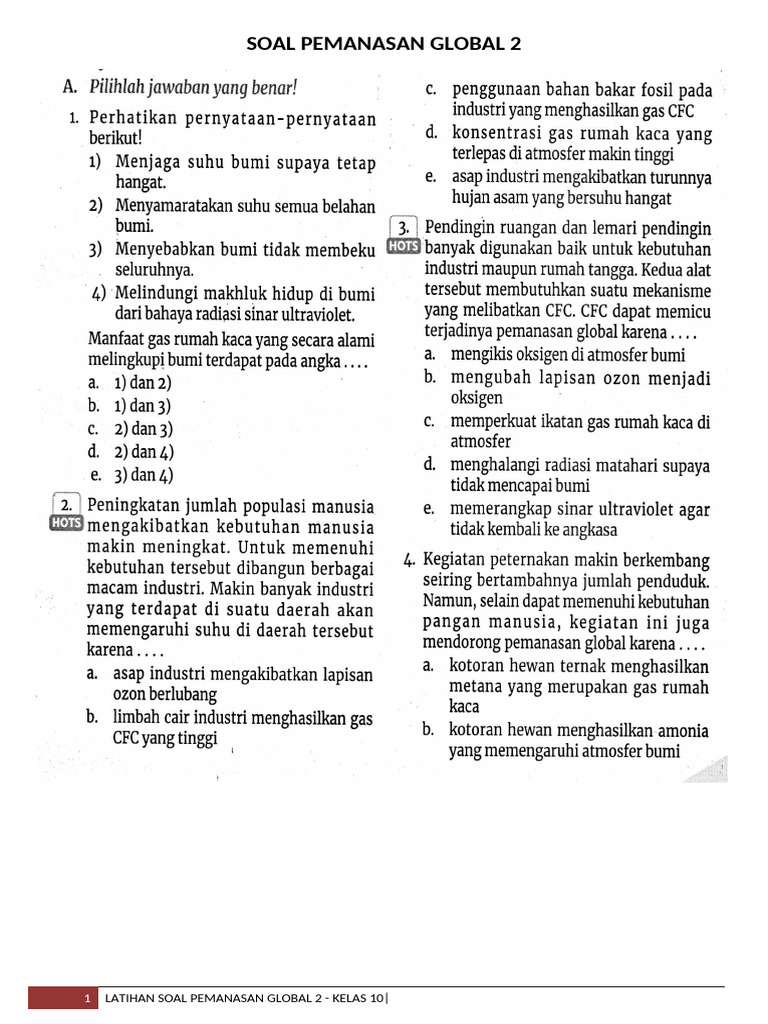 Soal Pemanasan Global 2 | PDF