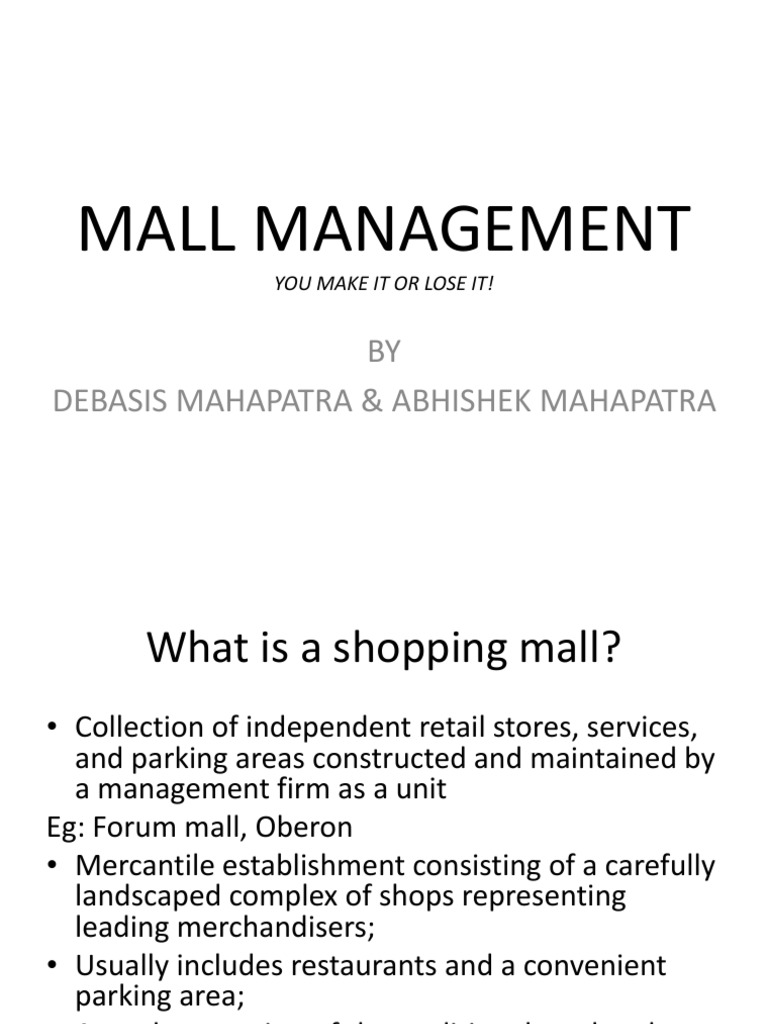 Mall Management Temporary | PDF | Shopping Mall | Lease