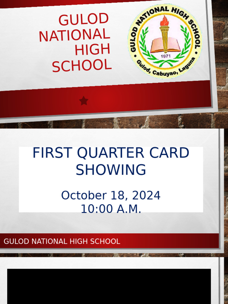 First Quarter Card Showing | PDF