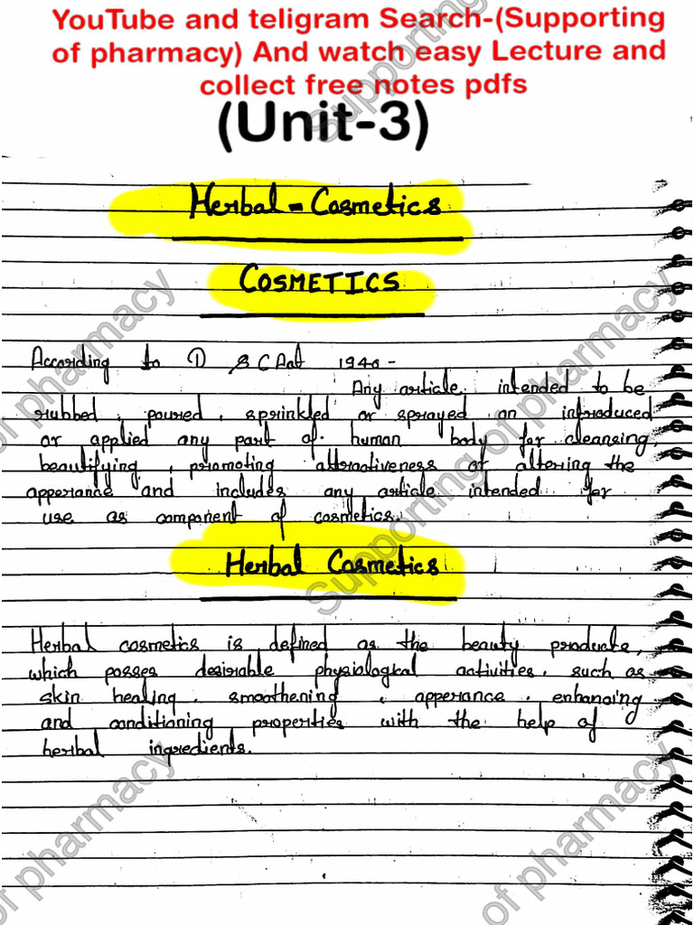 HDT (Unit-3) Complete Notes PDF by Supporting of Pharmacy | PDF