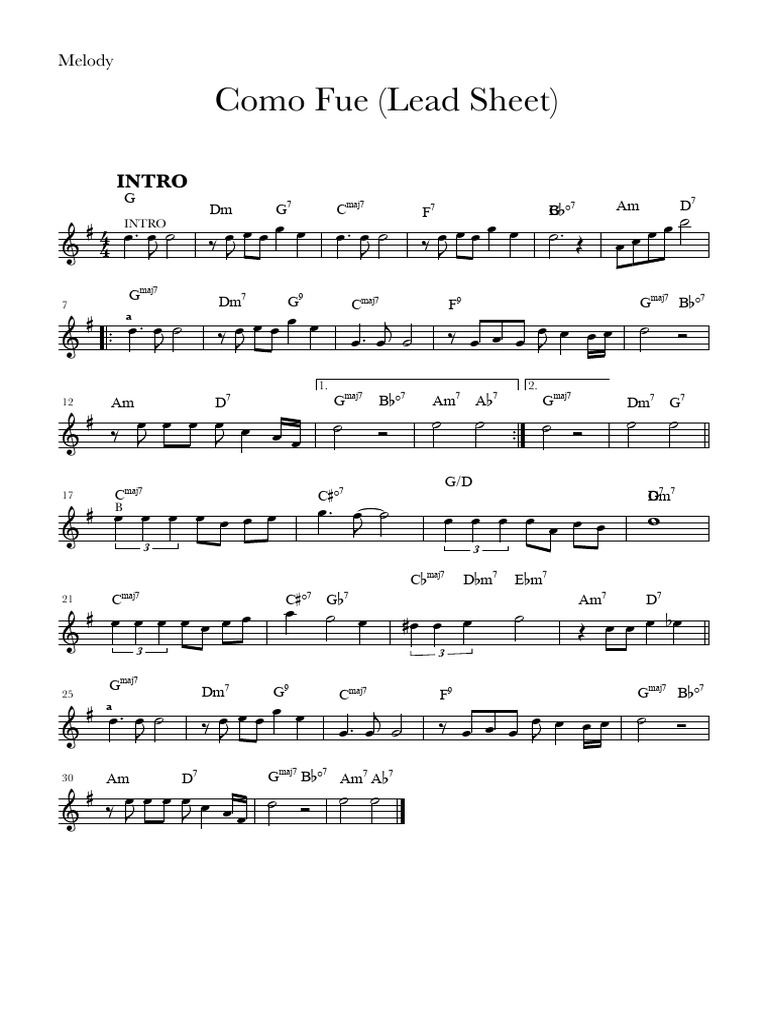 Como_Fue (G) Lead Sheets | PDF