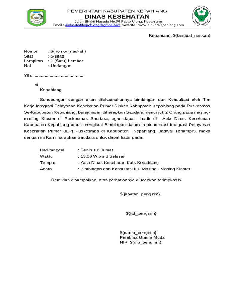 Surat Undangan Dan Jadwal Konsultasi ILP | PDF