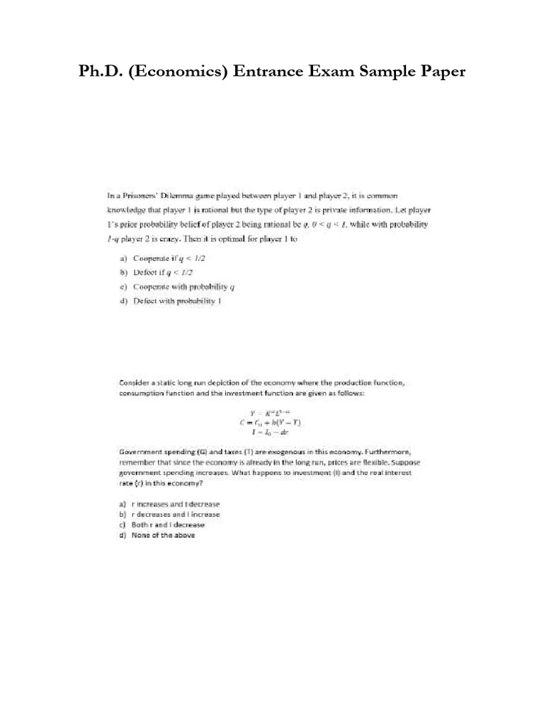 PHD Sample Question Paper 2024 | PDF