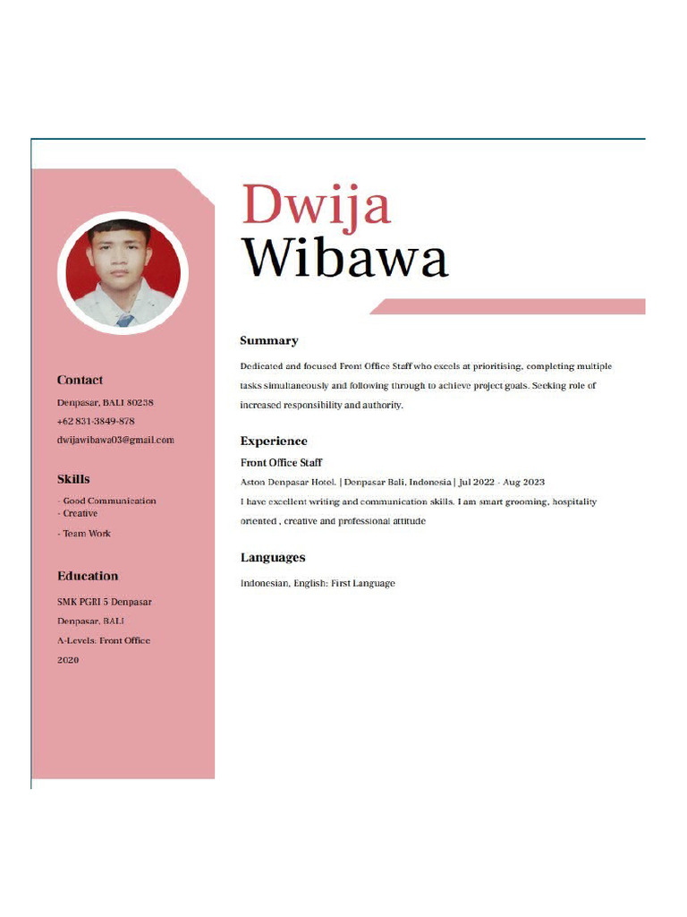 Job Aplication Dwija | PDF