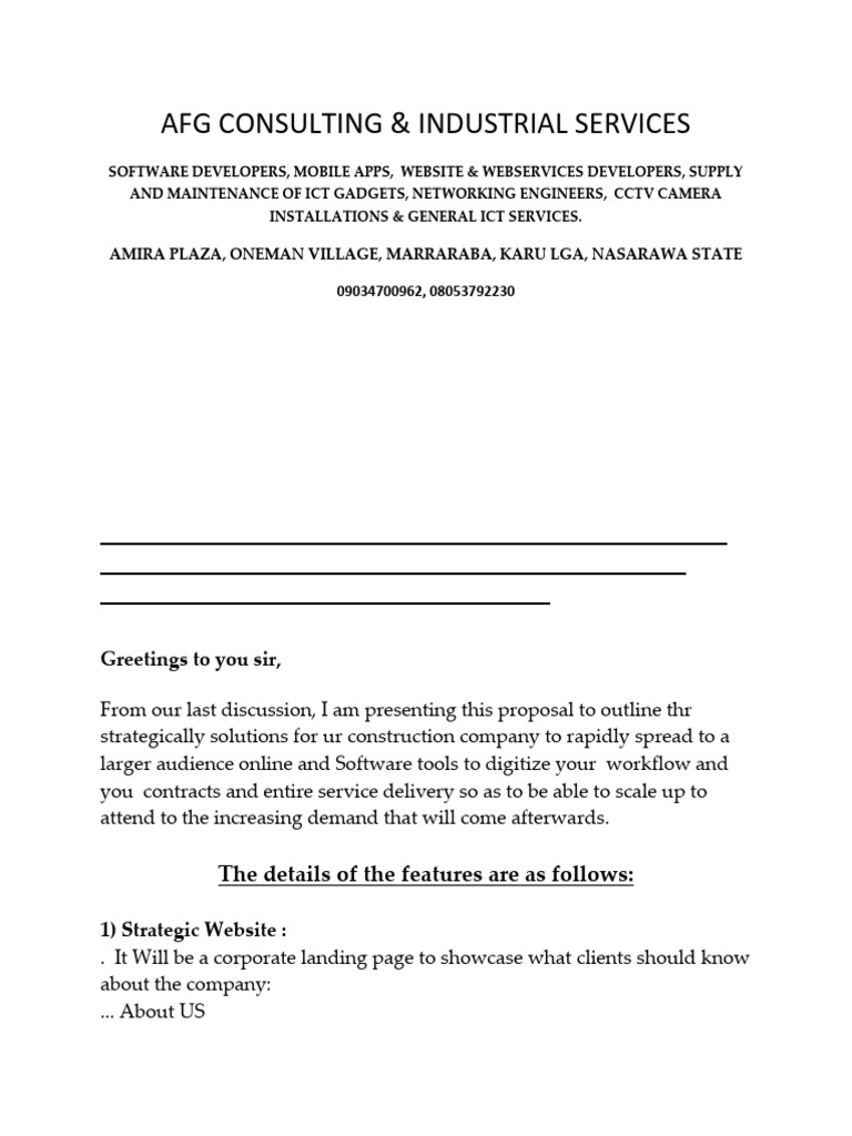 SDD Proposal From Afg Consulting | PDF | Computing | Information Technology